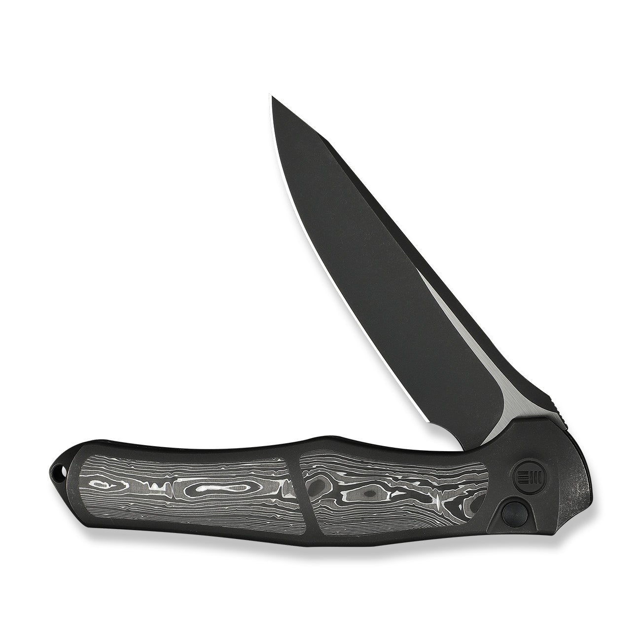 WEKNIFE 702XI Flipper & Button Lock Knife Black Titanium Integral Hand ...