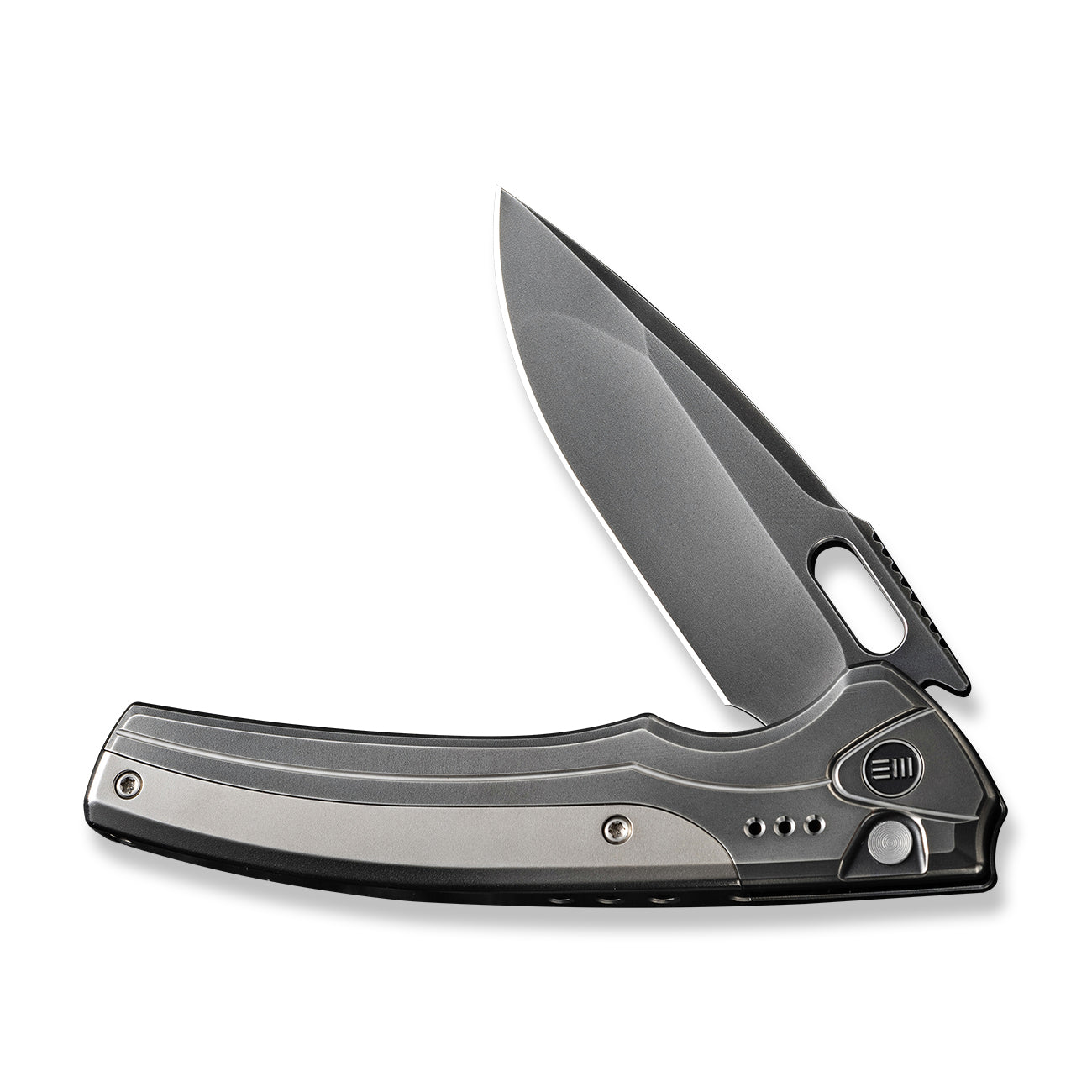 WEKNIFE Exciton Flipper & Thumb Hole & Button Lock Knife Titanium Hand ...
