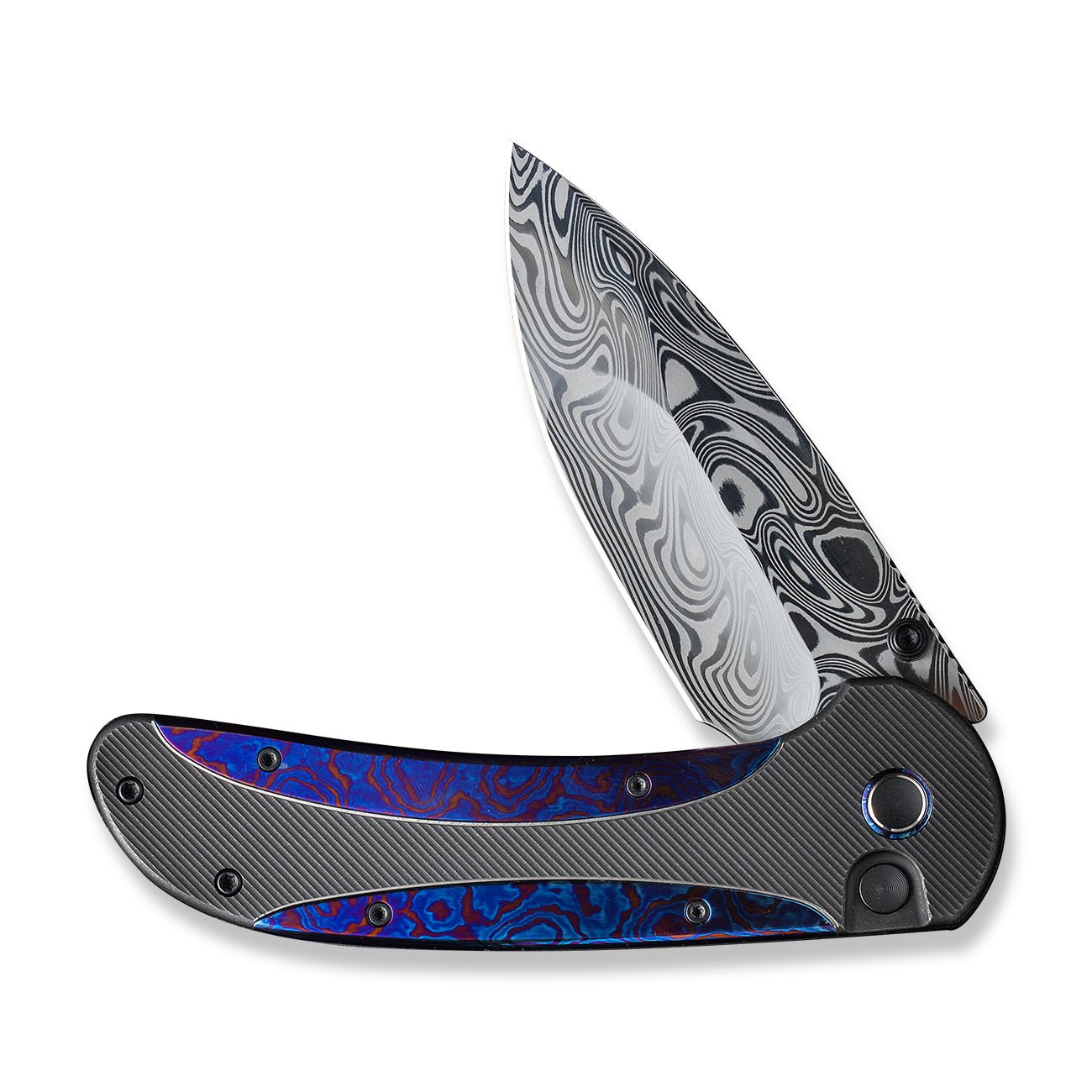 WEKNIFE Zizzit Flipper & Thumb Stud & Button Lock Knife Titanium Handl ...