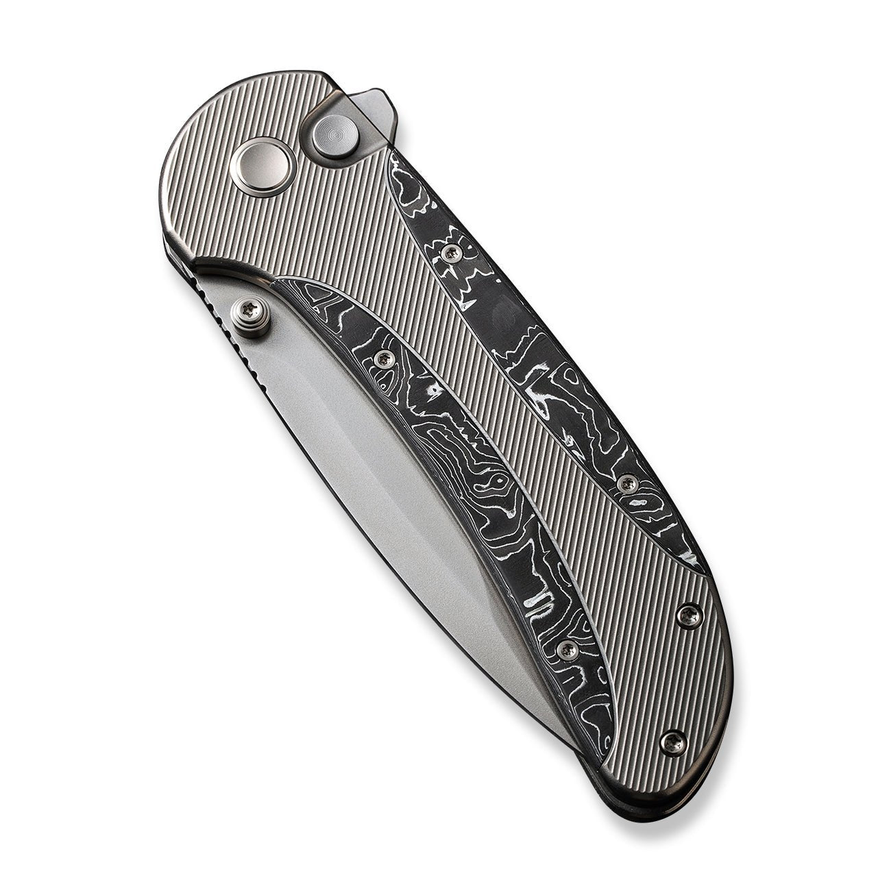 WEKNIFE Zizzit Flipper & Thumb Stud & Button Lock Knife Titanium & Car ...