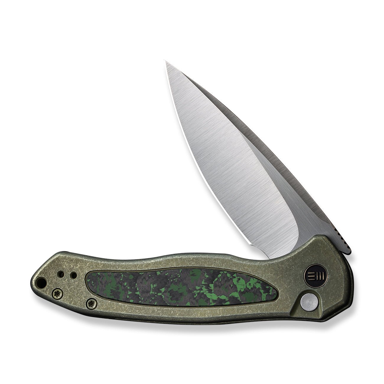 WEKNIFE Button Lock Kitefin Flipper Knife Titanium & Carbon Fiber ...