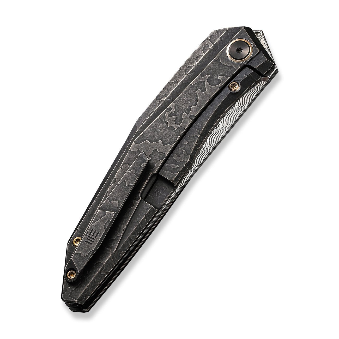 WEKNIFE Cybernetic Top Flipper Knife Titanium Handle Damasteel – We Knife