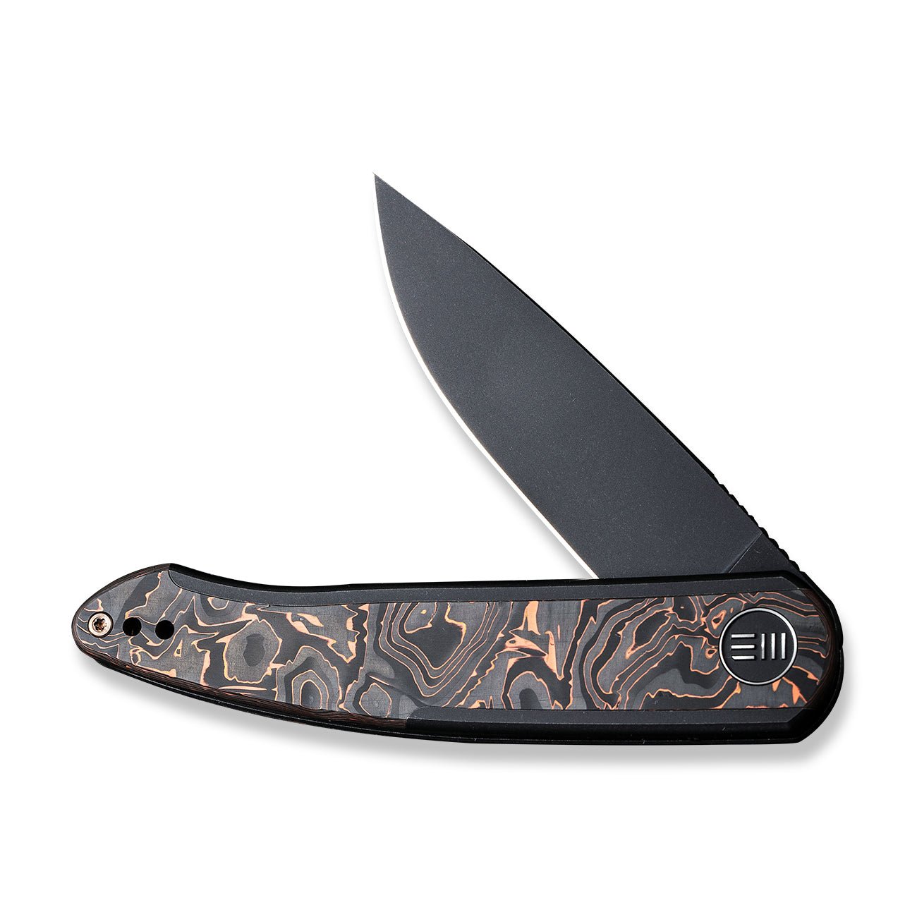 WEKNIFE Smooth Sentinel Flipper Knife Titanium Handle With Carbon Fiber ...
