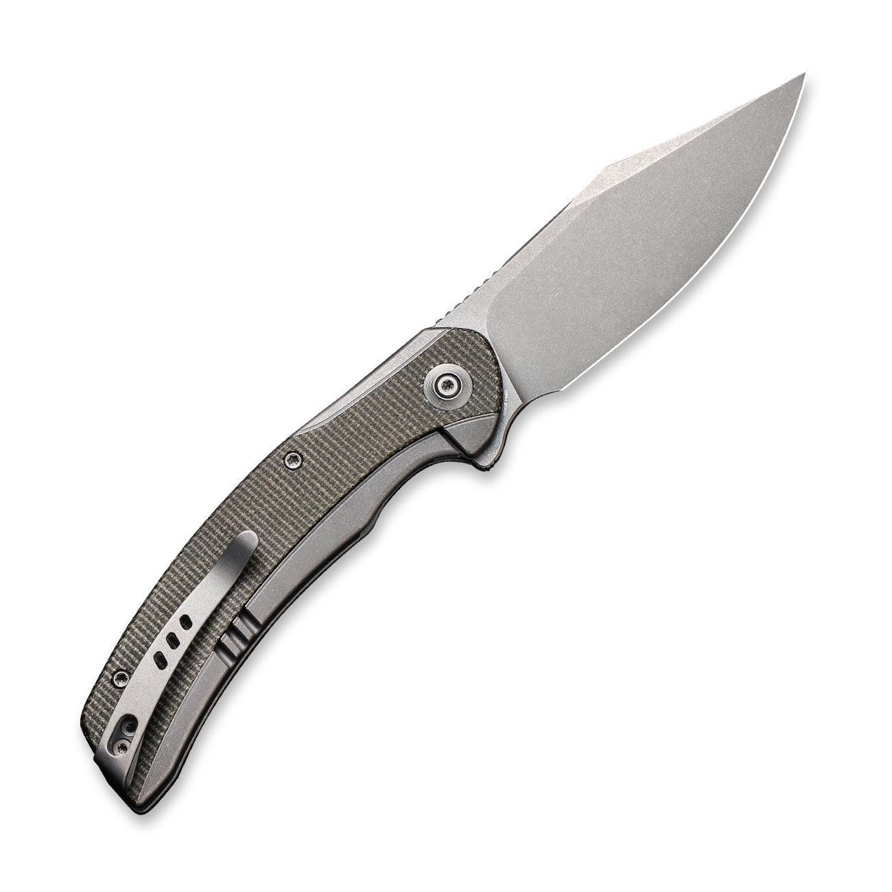 WEKNIFE Snick Flipper Knife Titanium & Micarta Handle CPM 20CV Blade ...