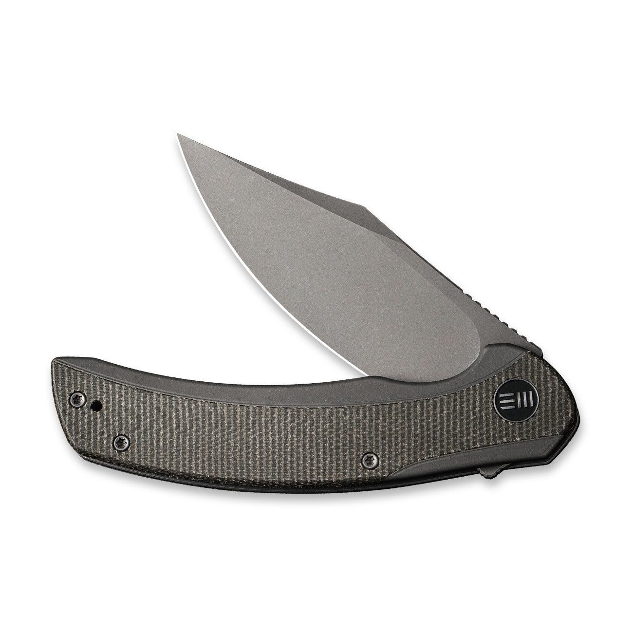WEKNIFE Snick Flipper Knife Titanium & Micarta Handle CPM 20CV Blade ...